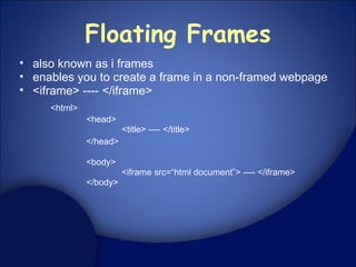 Html Frameset | PPT