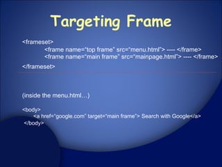 Html Frameset | PPT