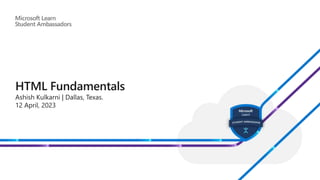 Fundamentals of HTML | PPTX