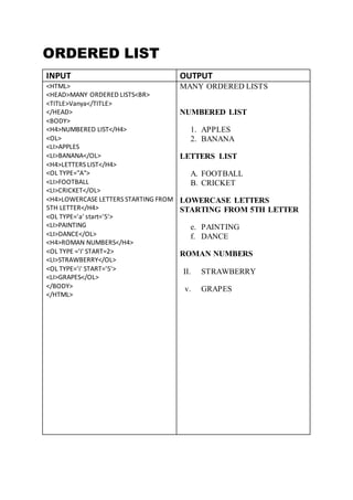 Class 10th FIT Practical File(HTML) | DOCX