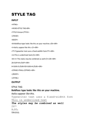 Class 10th FIT Practical File(HTML) | PDF