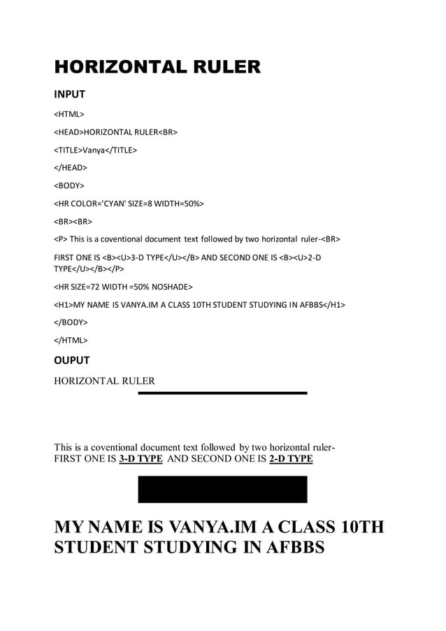 Class 10th Fit Practical File Html Pdf