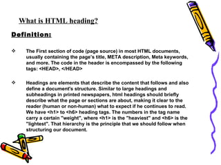 Html heading | PPT