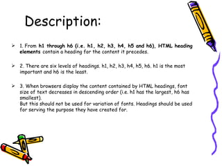 Html heading | PPT