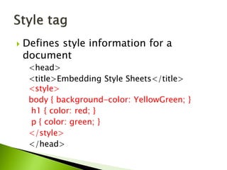 HTML Head Section Elements | PDF