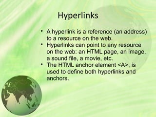 Hyperlinks in HTML | PPT