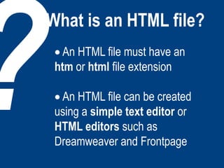 Html (hyper text markup language) | PPT