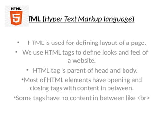 HTML (Hyper Text Markup language ).pptx