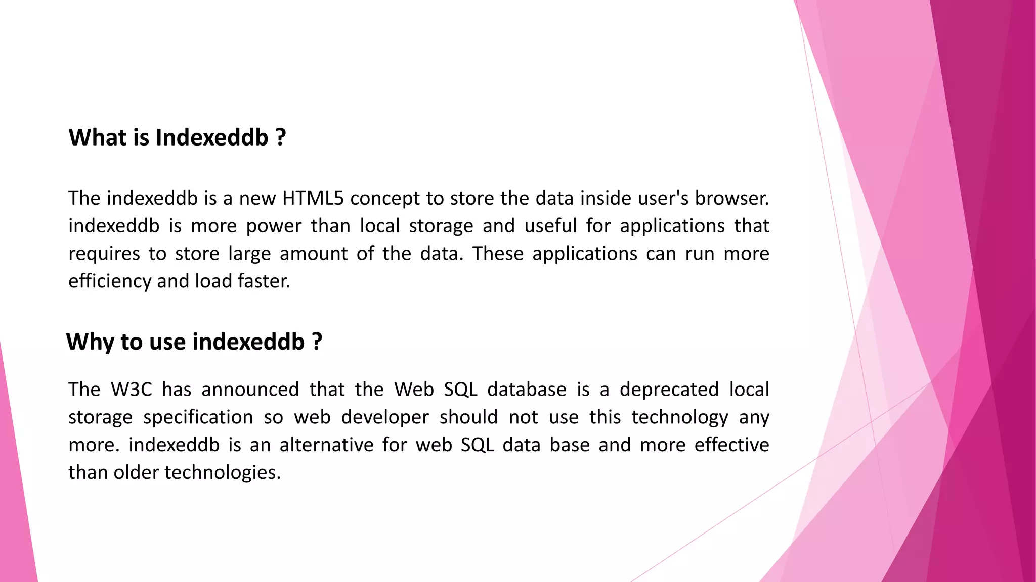 Html indexed db | PPTX