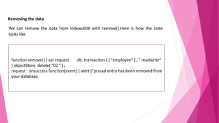 Html indexed db | PPTX