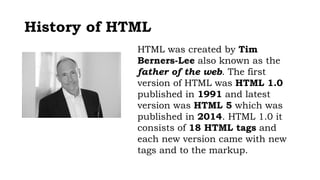Introduction to HTML for my Special Class | PPTX