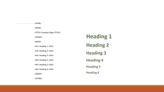 HTML Introduction | PPT