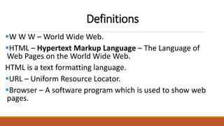 HTML Introduction | PPT