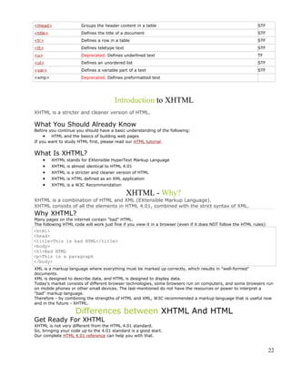 Html introduction | DOC