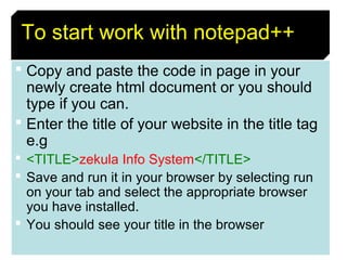 Html introduction | PPT