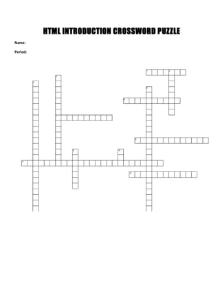Html introduction crossword puzzle | DOCX