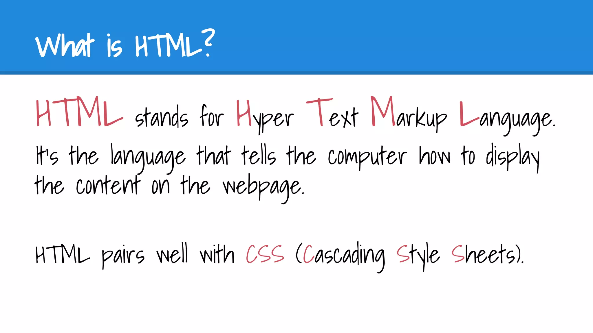 Intro to HTML (Kid's Class at TIY) | PDF
