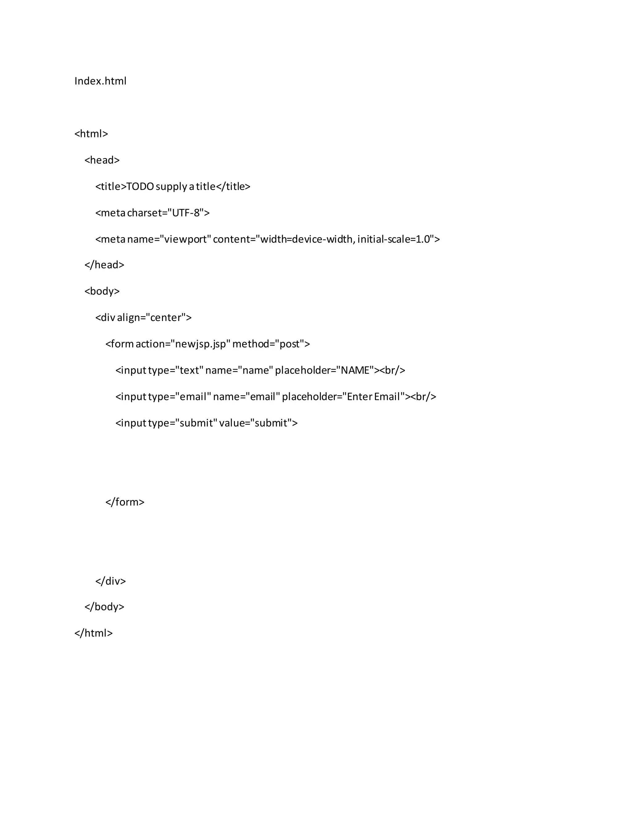 Html To JSP | DOCX