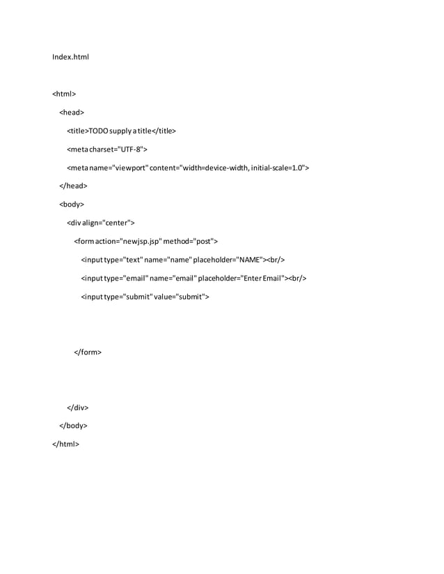 Html To JSP | DOCX