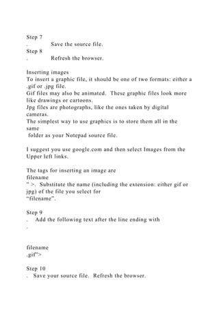 HTML Lab ProjectTo create a simple web page you will need to use.docx