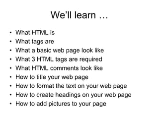 HTML Lesson 1 | PPTX