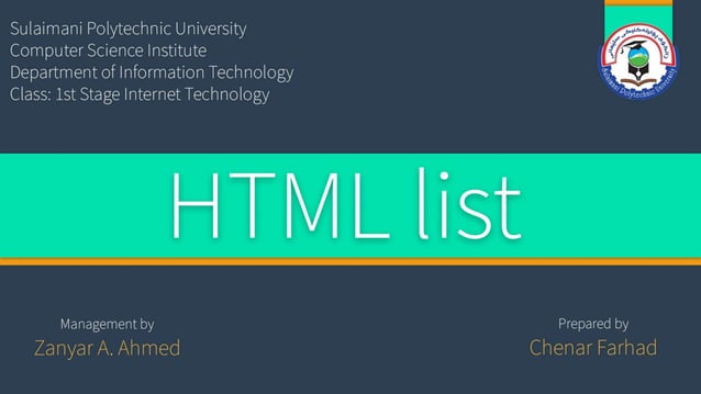 Type of Html list | PPT