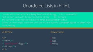 Type of Html list | PPT