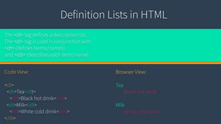 Type of Html list | PPT