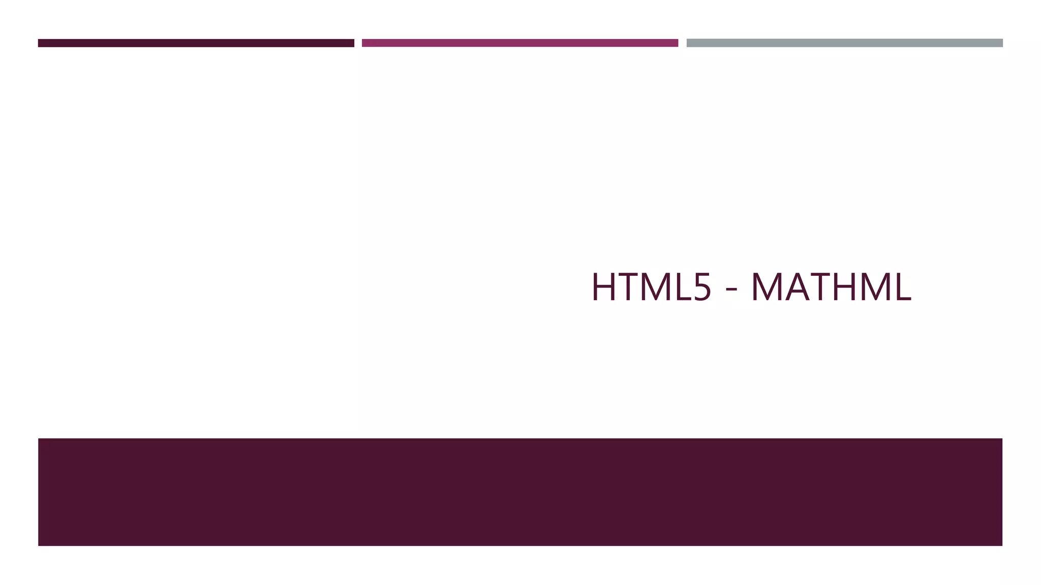 Html mathml | PPT