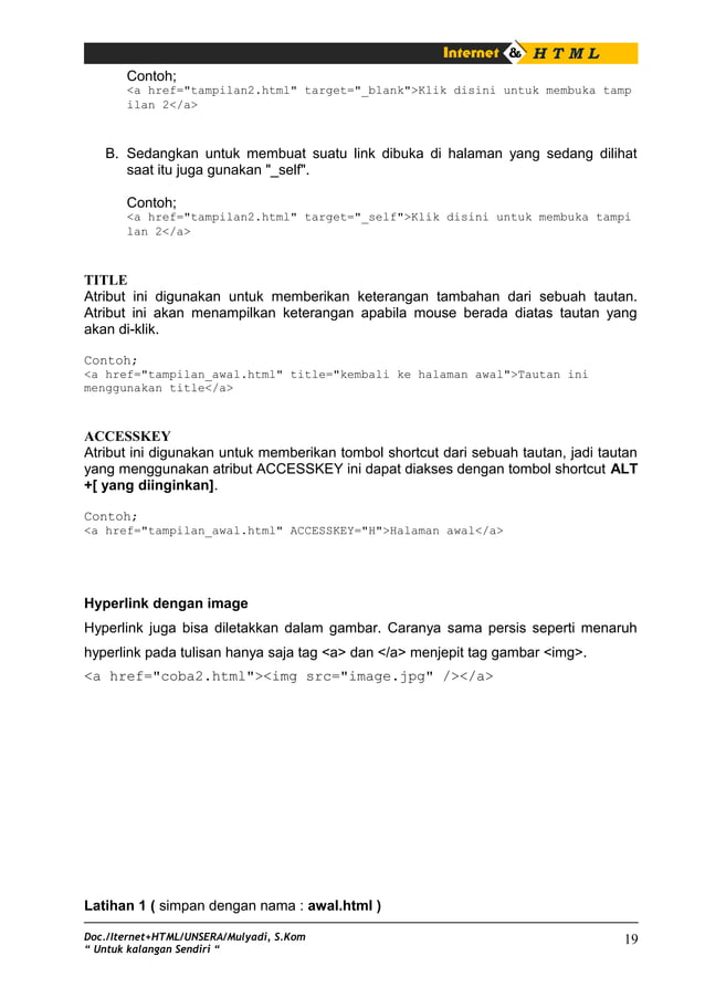 Modul Dasar HTML | DOC