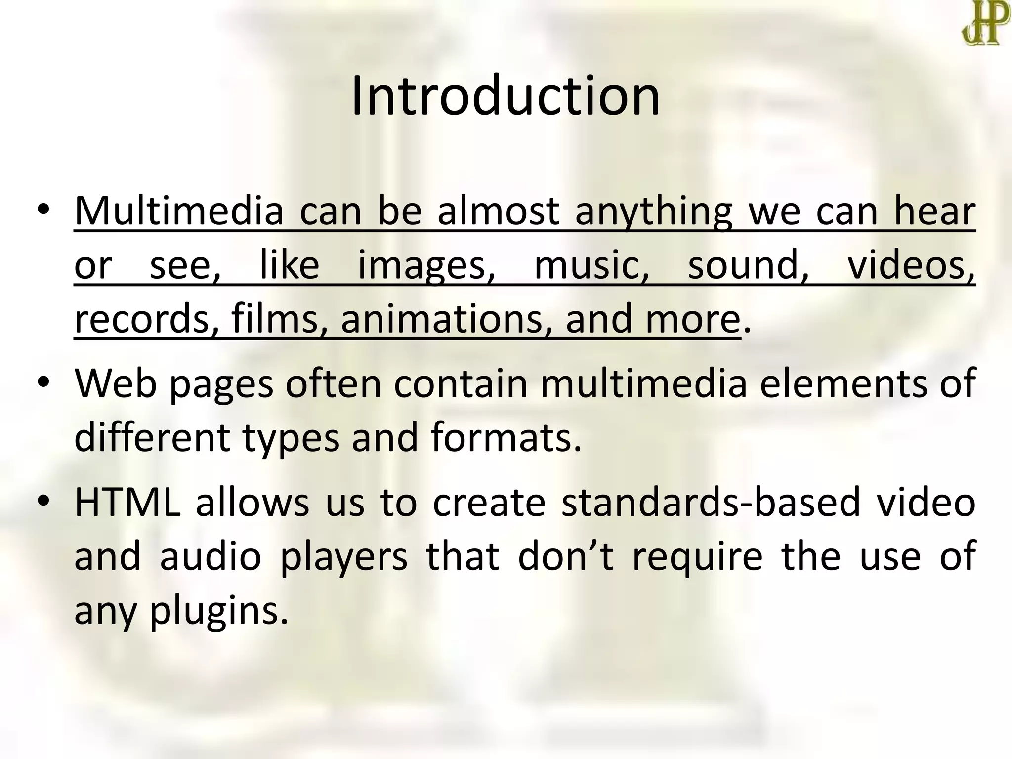 Html multimedia | PPTX
