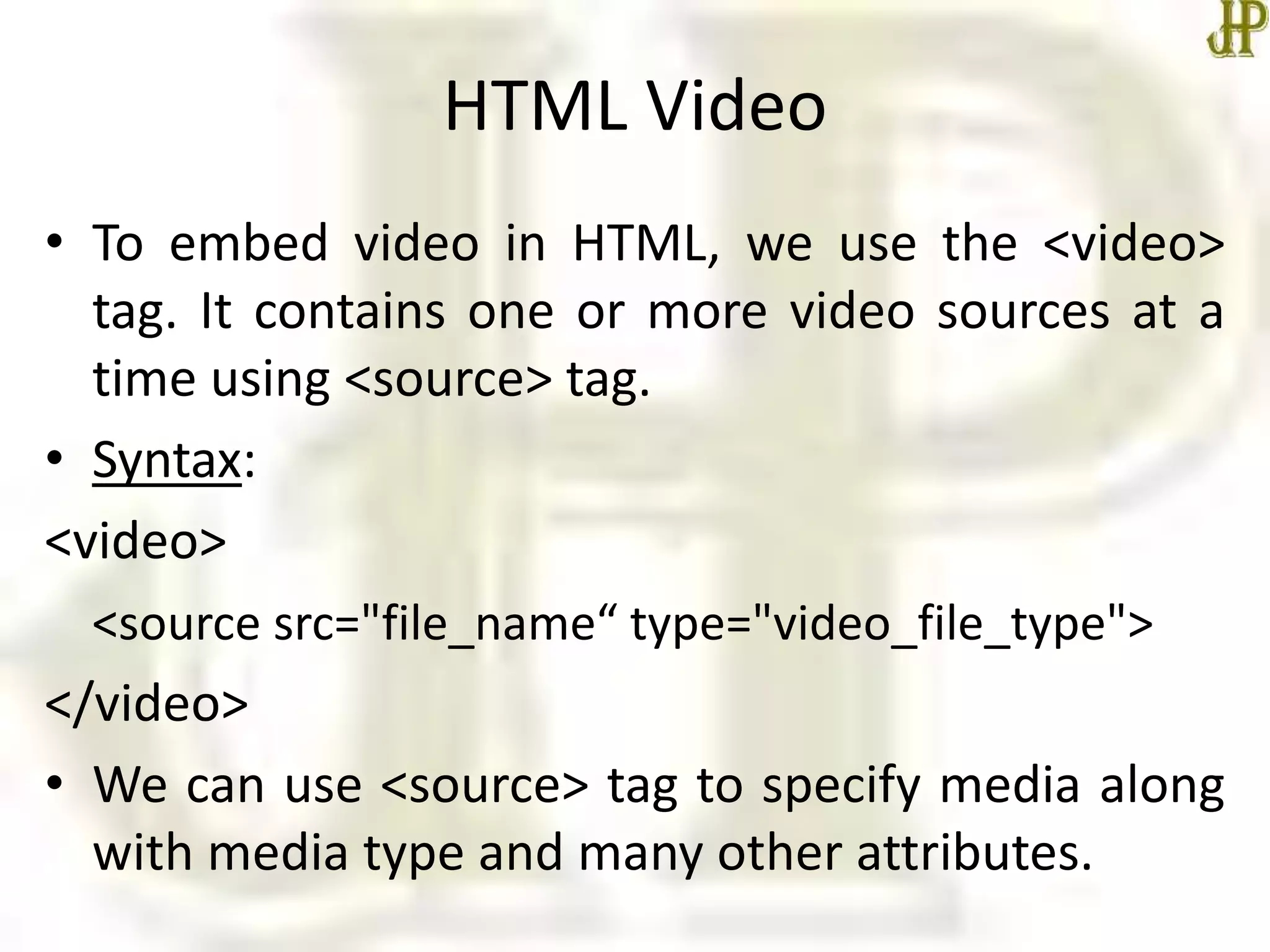Html multimedia | PPTX
