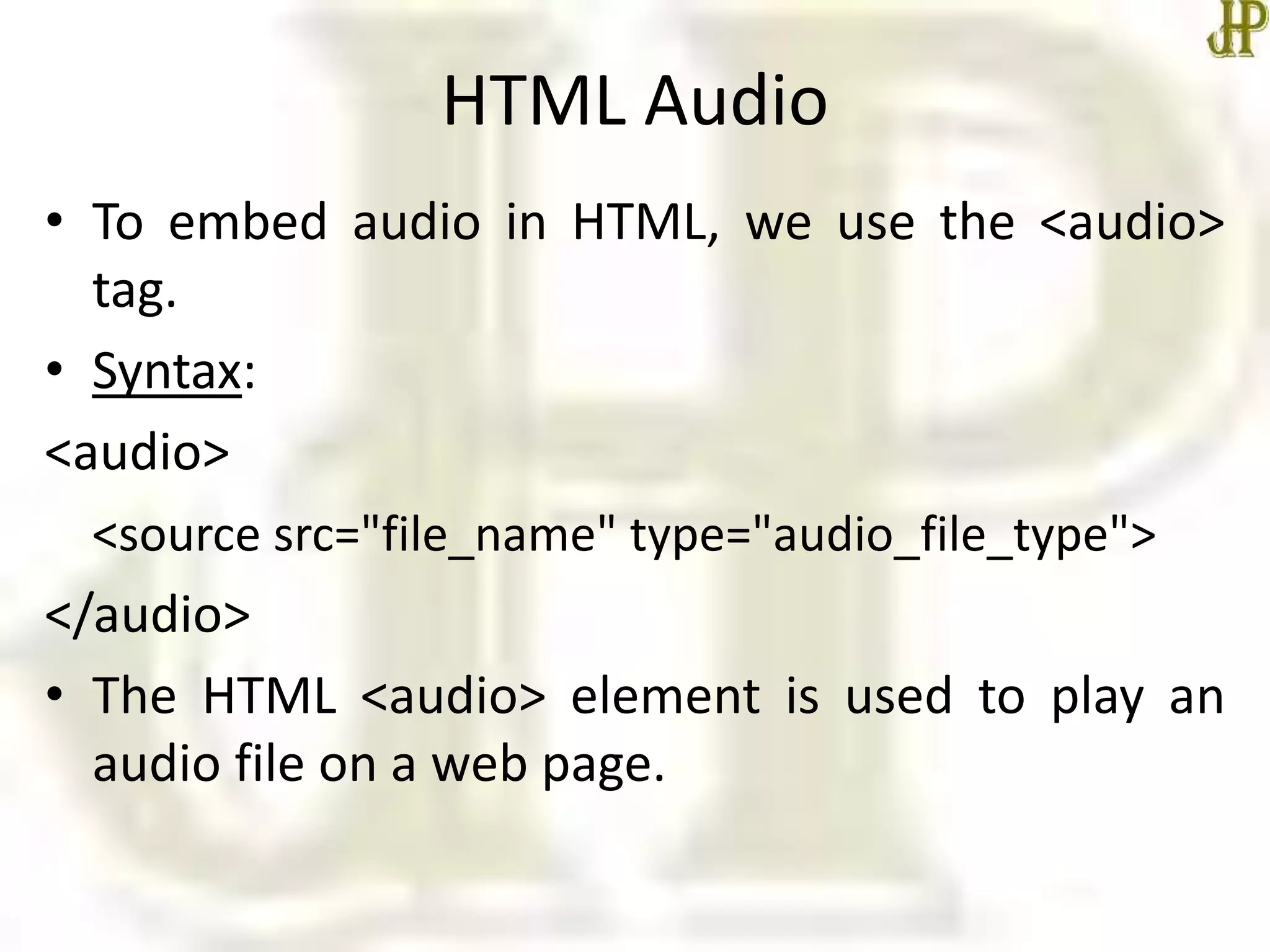 Html multimedia | PPTX