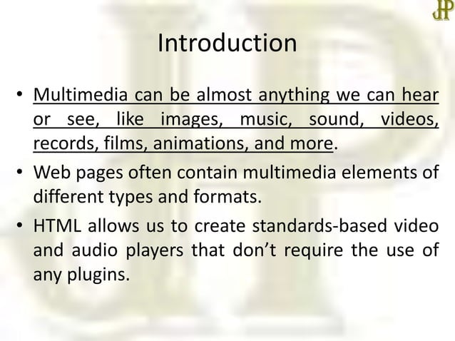 Html multimedia | PPTX