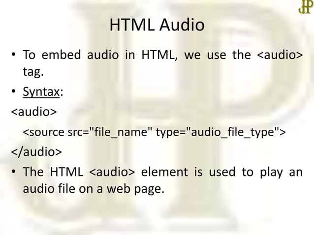 Html multimedia | PPTX