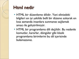HTML Nedir? | PPT