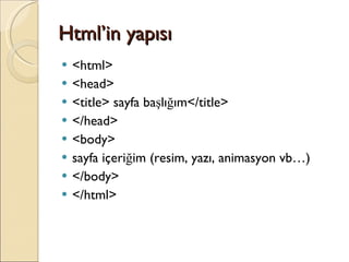 HTML Nedir? | PPT