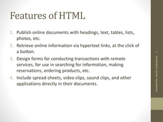 HTML Note FOR ENGINEERING PURPOSE CLASS NOTES | PPTX | Web Design and ...