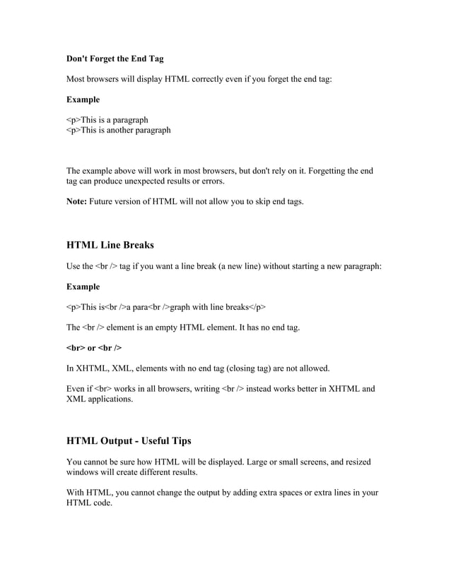 Html notes | PDF | Web Design and HTML | Internet