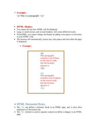 HTML Notes And Some Attributes | PDF