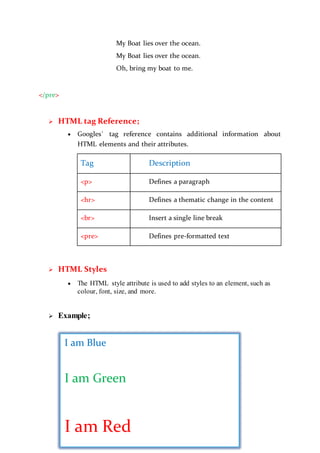HTML Notes And Some Attributes | PDF