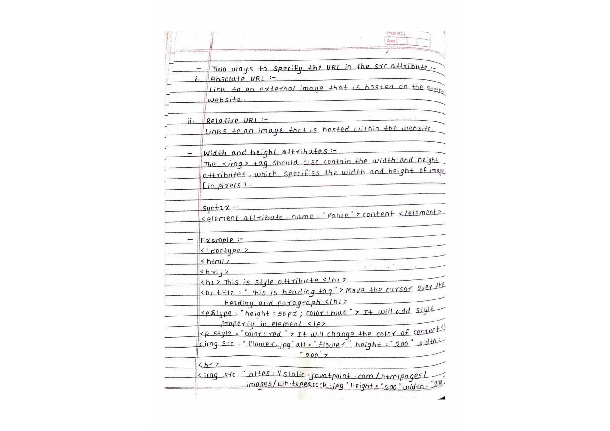 HTML notes! (Handwritten notes for the html ) | PDF | Web Design and ...