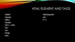 HTML Introduction overview presentation.pptx | Web Design and HTML ...