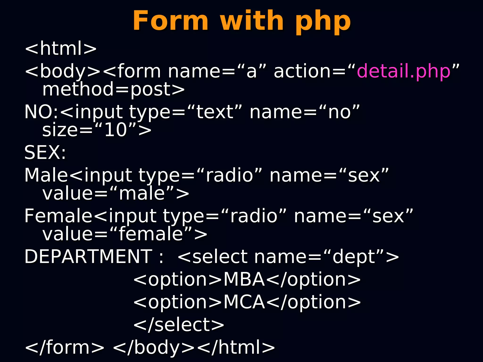 Html Php Mysql Intro Ppt