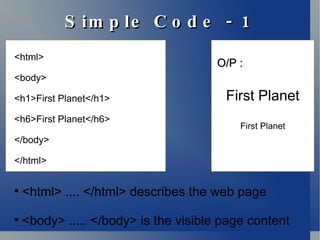 basic knowledge abot html | PPT