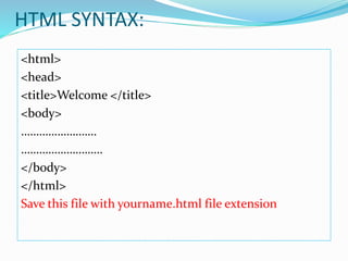 HTML Tutorials | PPT