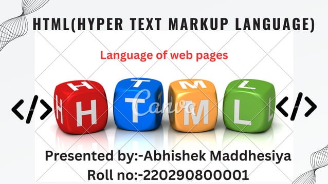 HTML PPT.pdf | Web Design and HTML | Internet