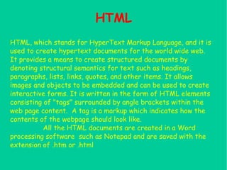 Html ppt computer | PPT | Web Design and HTML | Internet