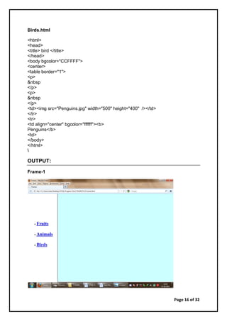 HTML practicals | PDF