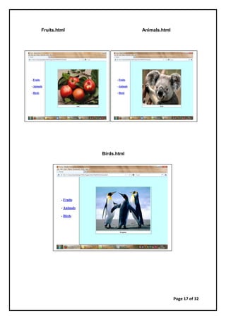 HTML practicals | PDF